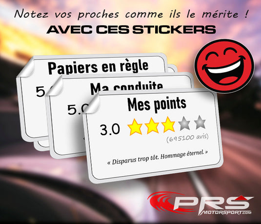 STICKERS AVIS HUMORISTIQUE – PRSmotorsport.com